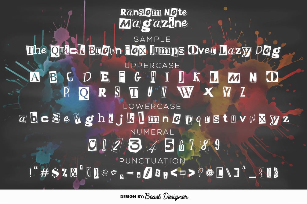 Ransom Note Magazine Font