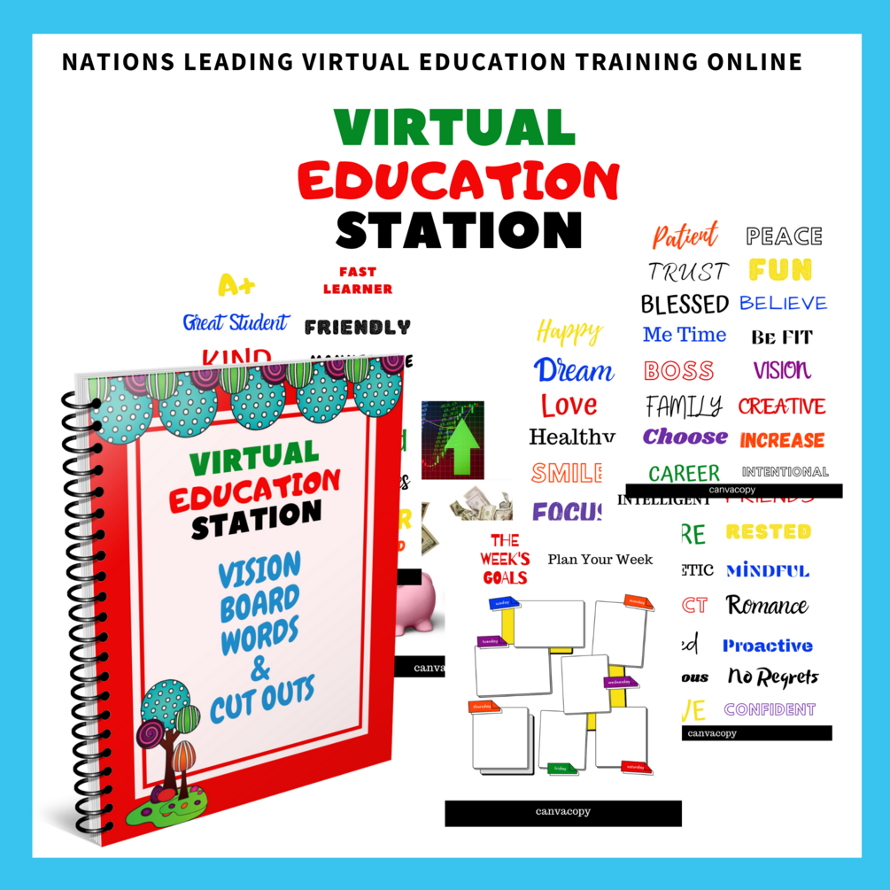 Vision Board Words Cut Out Book
