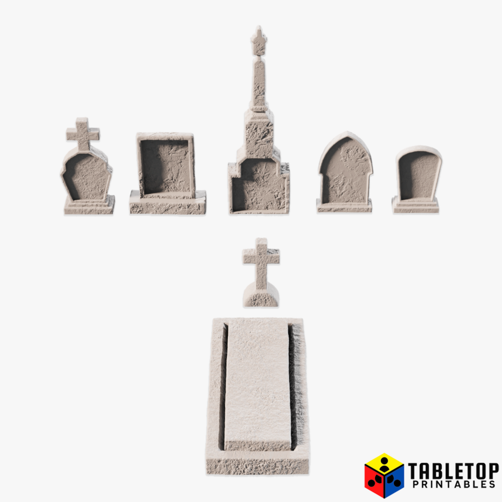 Tombstones Pack - Digital STL Files