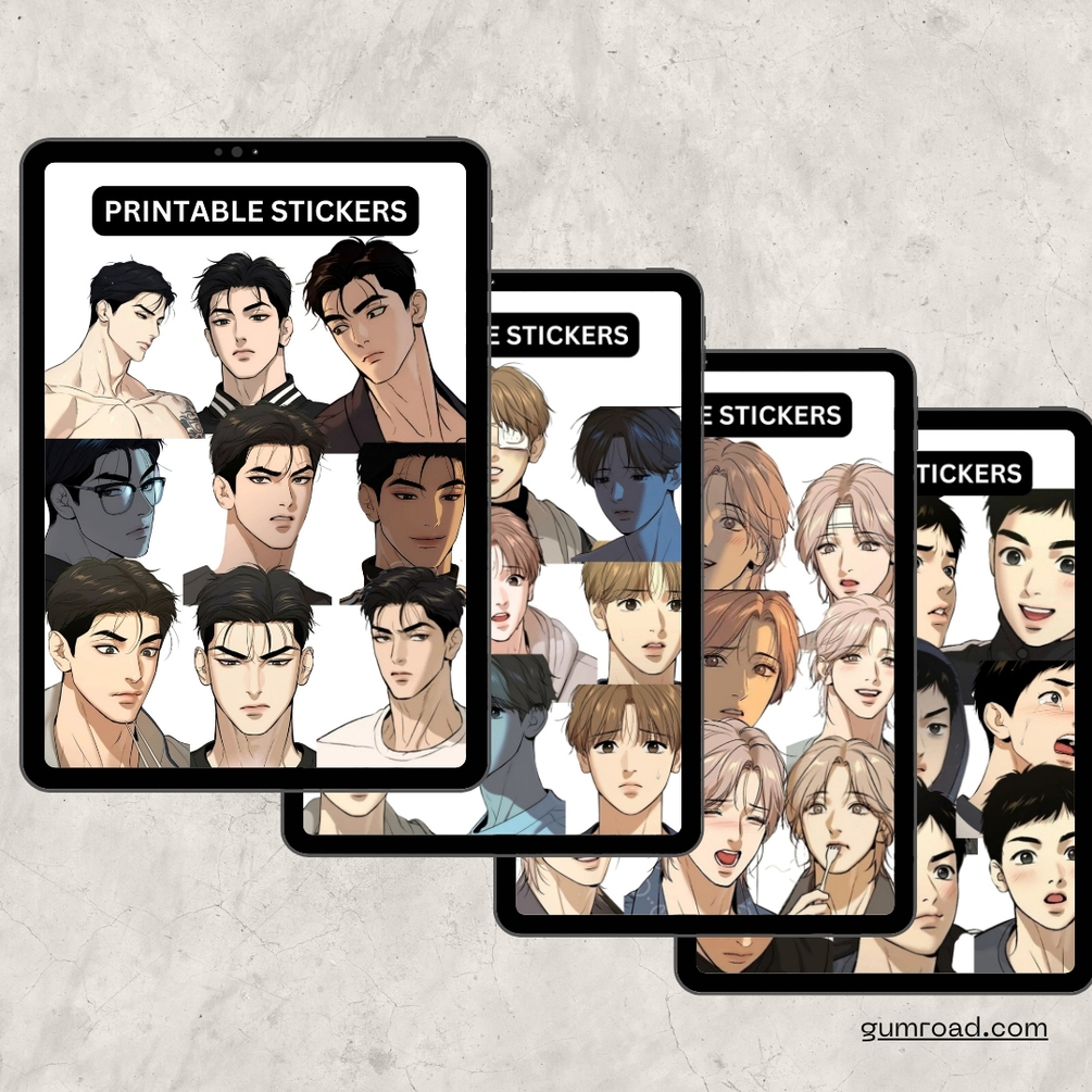 Jinx Manhwa Digital Printable Stickers: Fantasy Art, Character Designs ...