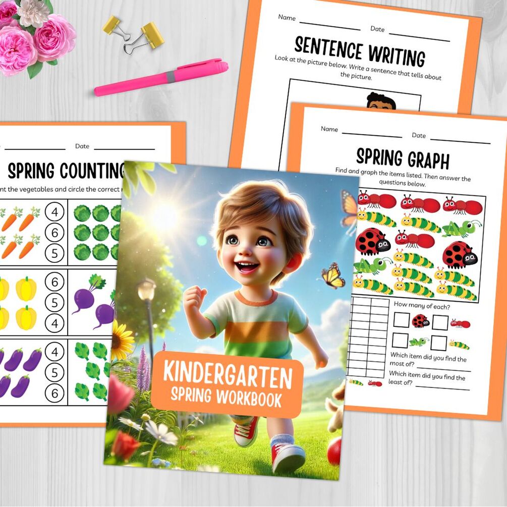 Spring Activity Workbook (24 pages) for Kindergarten & Grade 1 ...