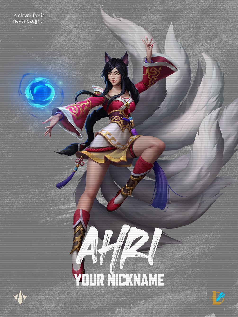 Custom Ahri League of Legends Wild Rift Poster