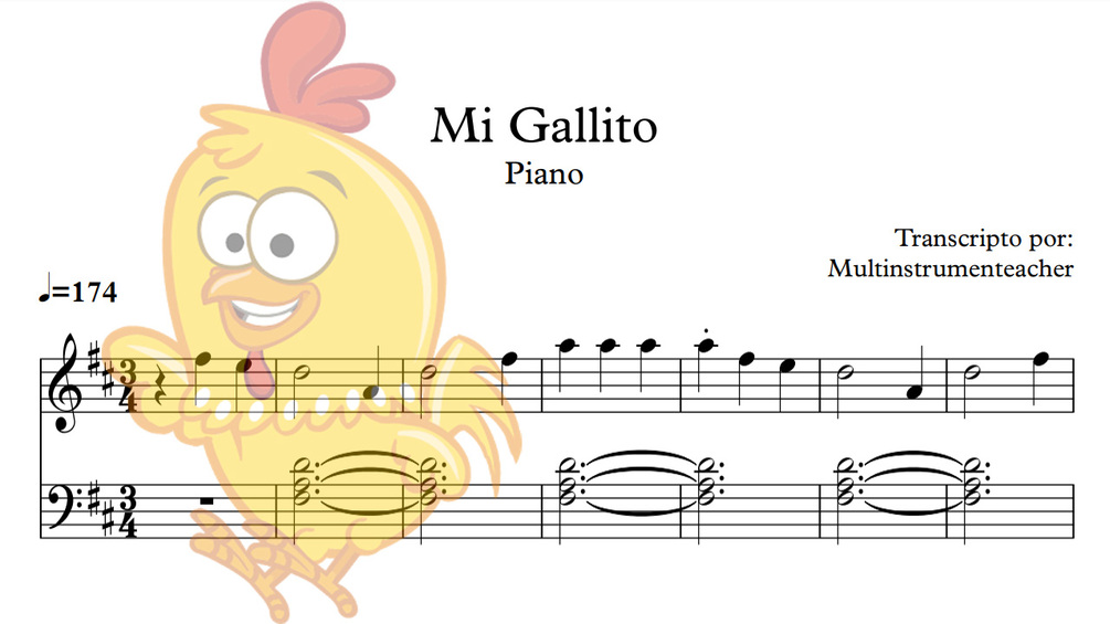 Mi Gallito - Partitura para piano