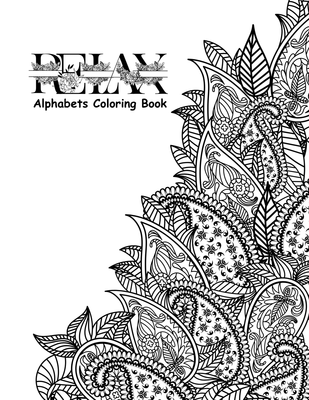 Floral Alphabet Coloring Pages for Adults – A to Z Printable Book
