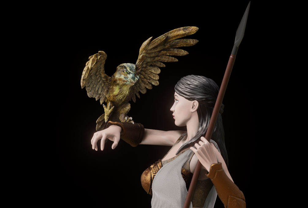 Athena Greek Goddess - 1to10 statue STL file 3D print model