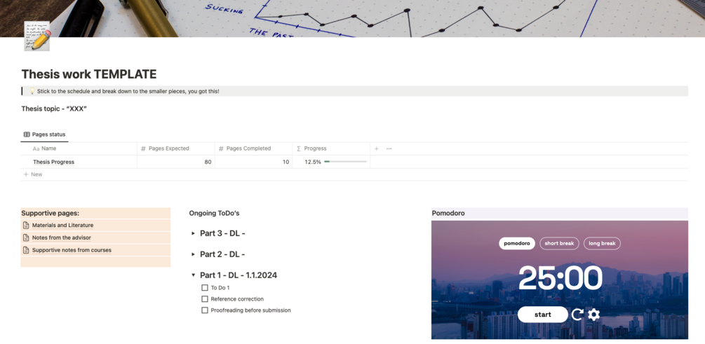 Notion - Thesis work TEMPLATE