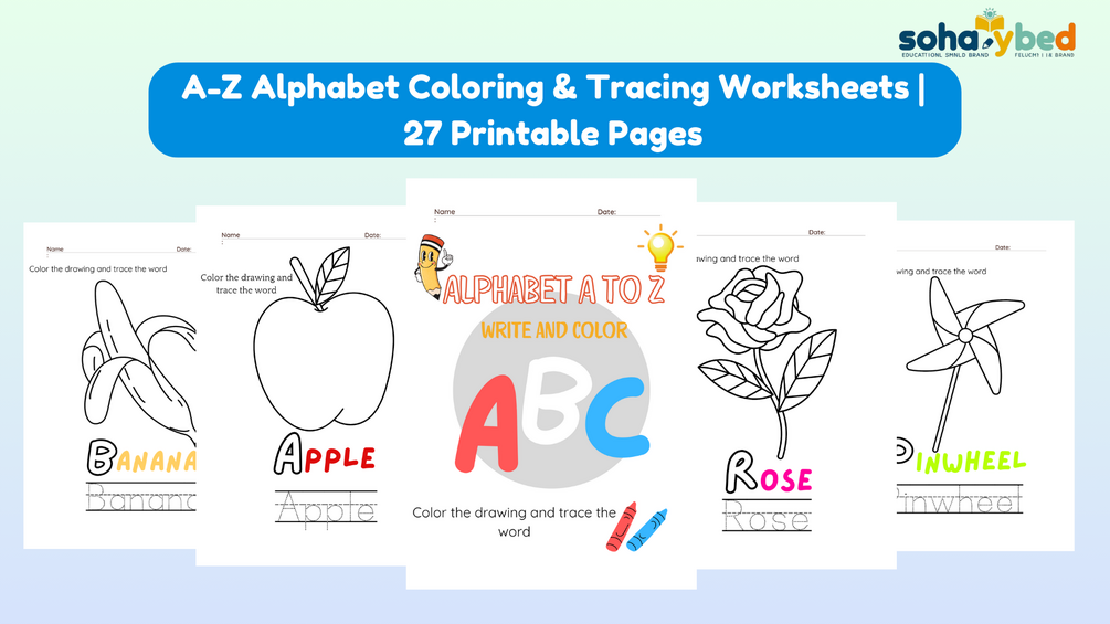 A-Z Alphabet Tracing & Coloring Worksheets – 27 Fun Printable Pages