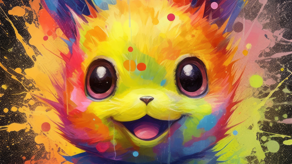 Eevee pokemon rainbow colors