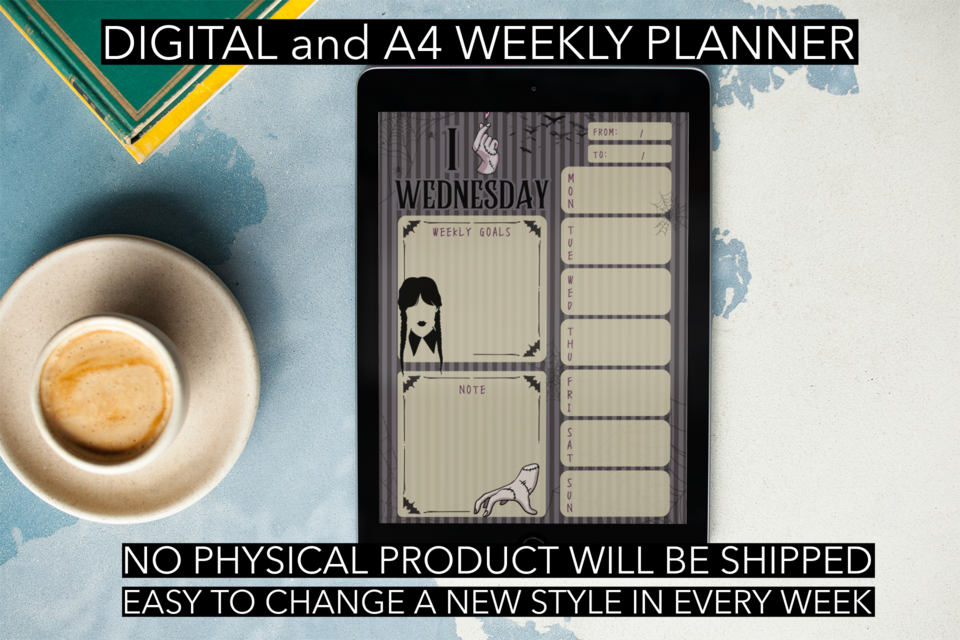 Gothic, Digital and A4 Weekly Planner, Planner Template, Printable ...