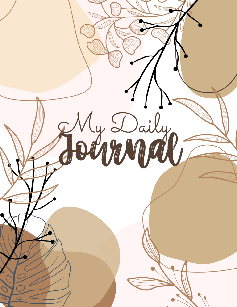Printable Daily Planner with Neutral Botanical Design