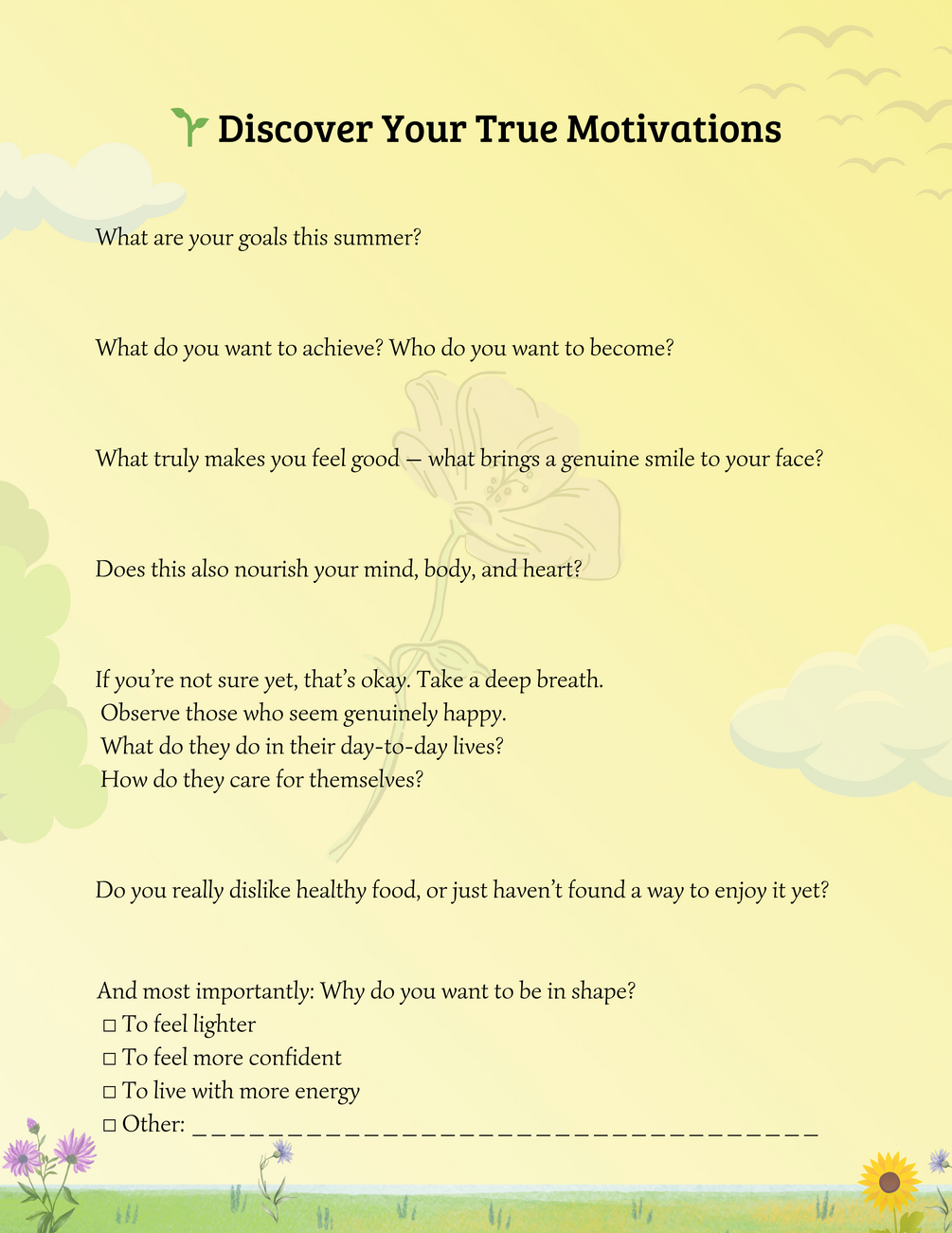 Summer Reset Planner 2025 – A 3-Month Digital Wellness & Self-Care Journal