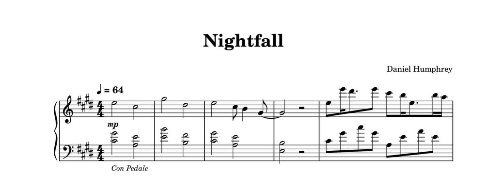 Nightfall - Sheet Music