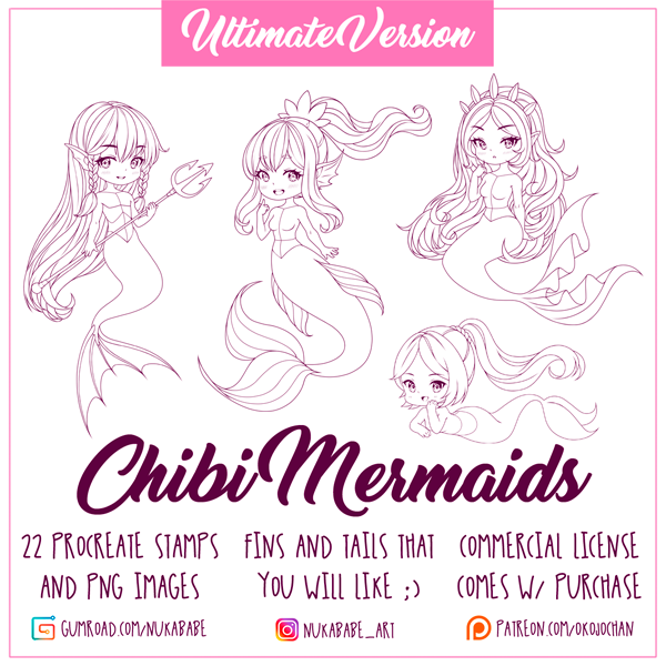 Chibi Base Set #127: Procreate Figure Stamps + PNG Poses