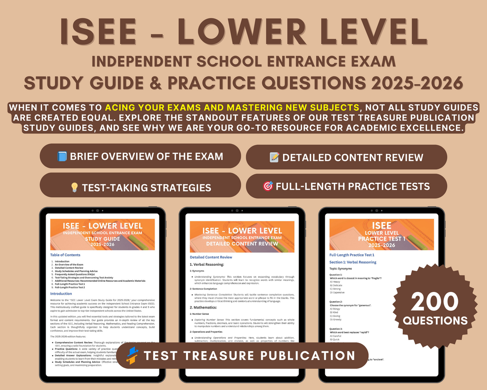 ISEE Lower Level Study Guide 2025-2026: Verbal Reasoning, Math ...