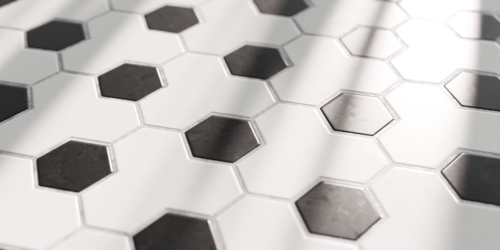 Procedural Mixed Tri Hex Tiles Material for Blender 3D