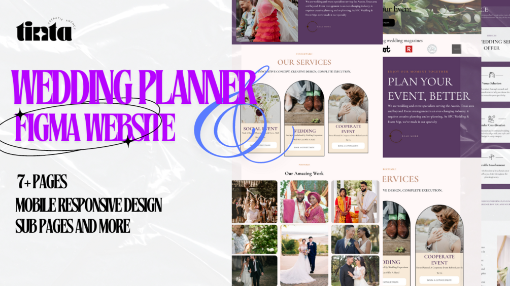 wedding planner figma file / more than 10 pages / responsive design