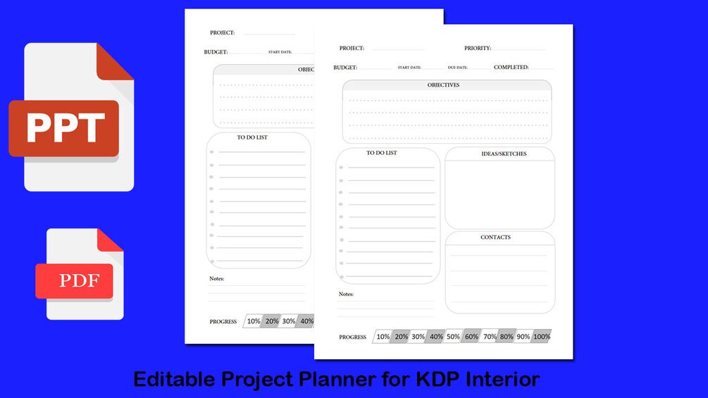 Kdp interiors Editable Project Planner for KDP Interior, you will ...