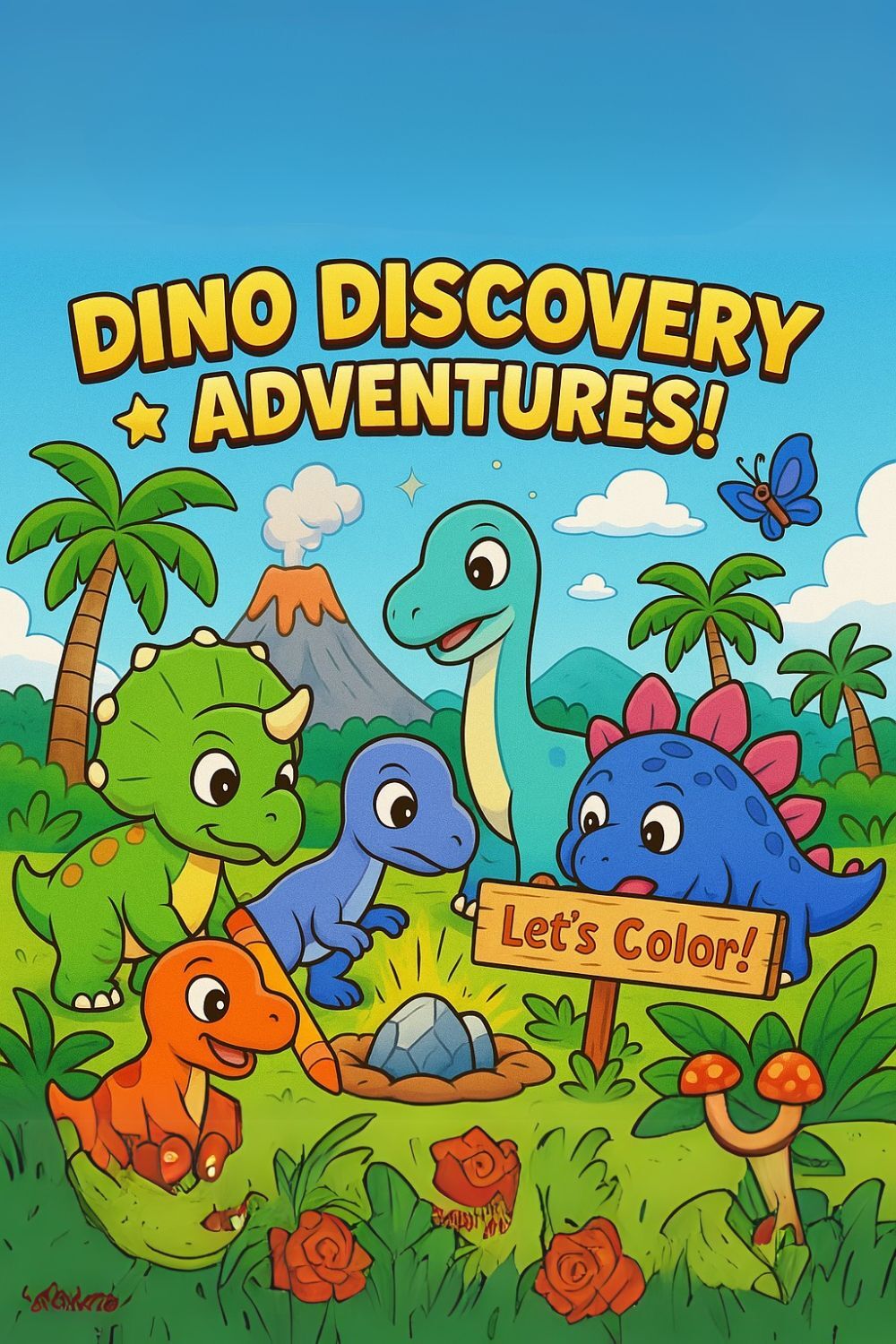 Dino Discovery Adventures: Fun Dinosaur Coloring Book for Kids Ages 4–8 ...