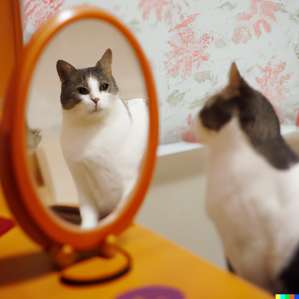 Cat In A mirror