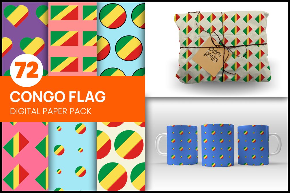 Congo Flag Seamless Patterns