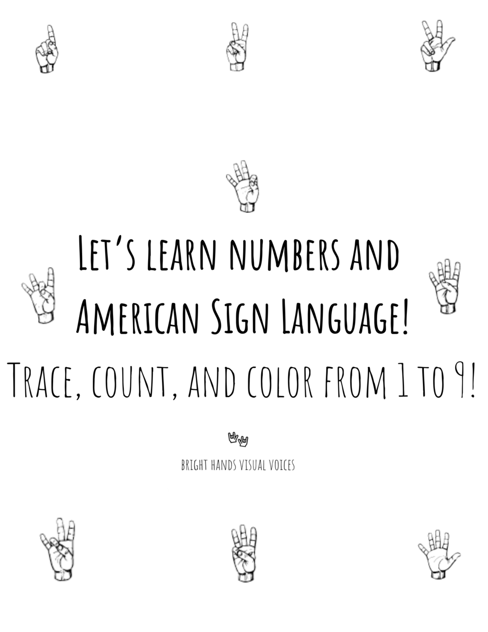 Let's Learn Numbers and American Sign Language! Trace, Count, and Color ...