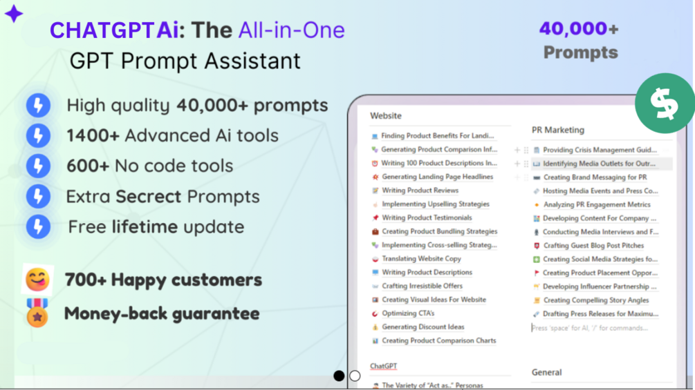 ChatGPT Ai : 40,000+ Prompts 2024 edition