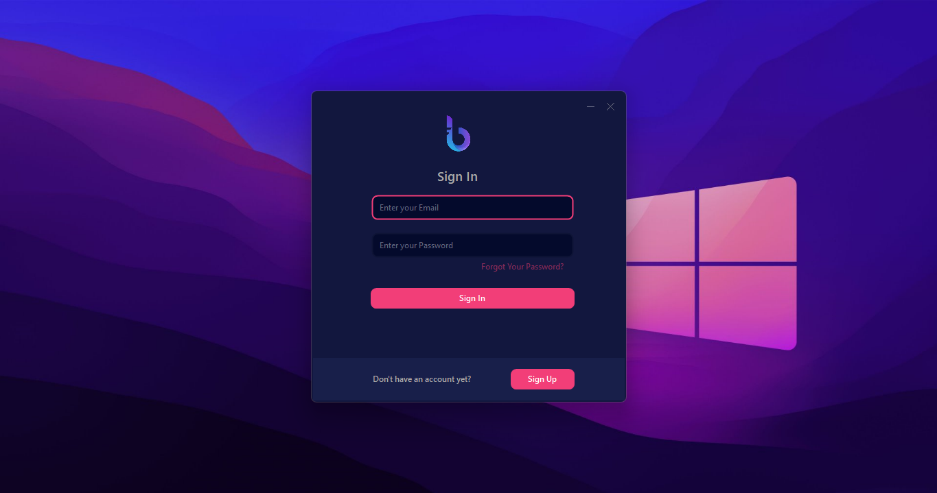 Modern Sign In / Sign Up Template - .WinForms NET6 (Core) - KimTools
