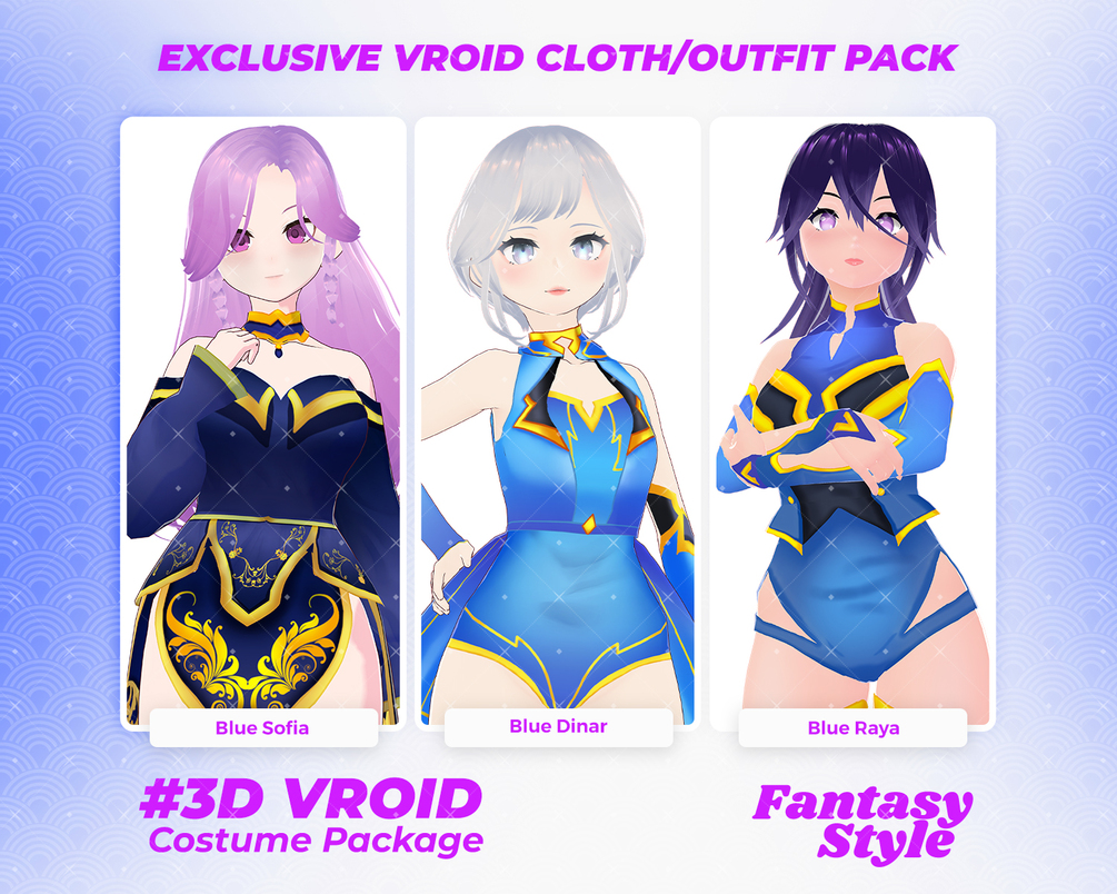 VRoid Clothing Pack, Avatar Wardrobe, Streamer Clothing - Vroid Style ...