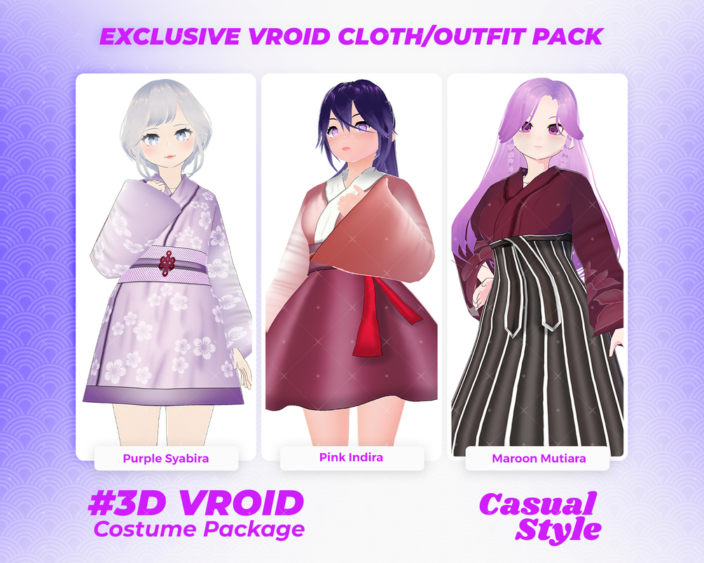 Must Have VRoid Outfits for Girl Streamers - VRoid Clothing Pack ...