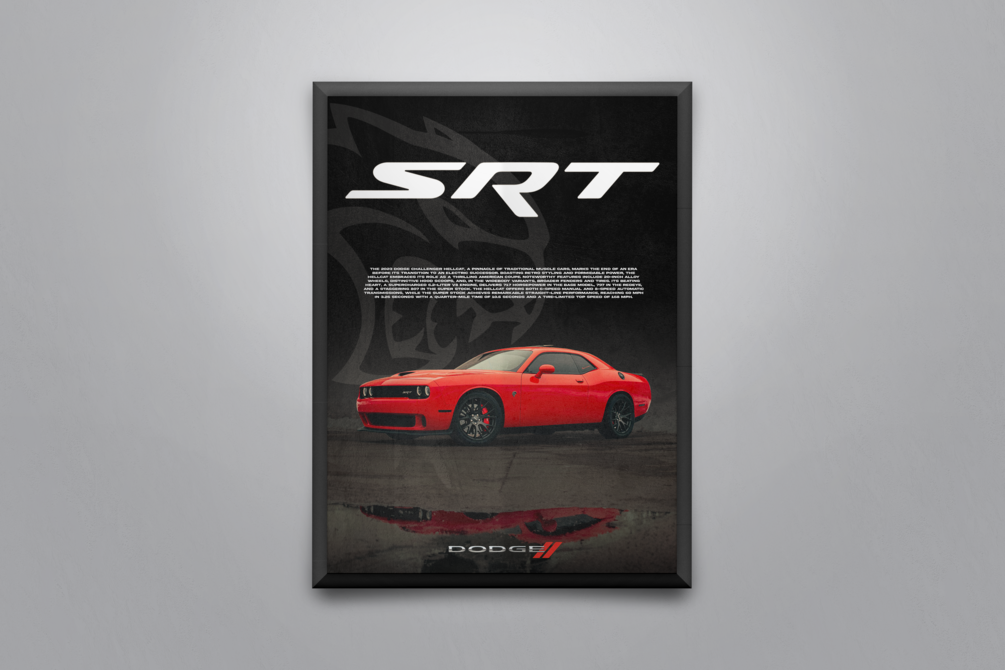 Dodge Challenger Hellcat SRT Poster (Printable Poster)