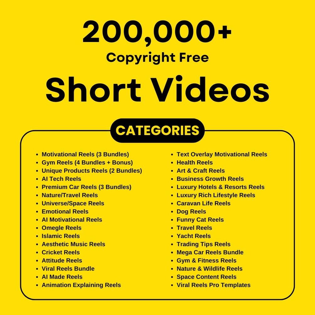 200,000+ Copyright Free Short Videos