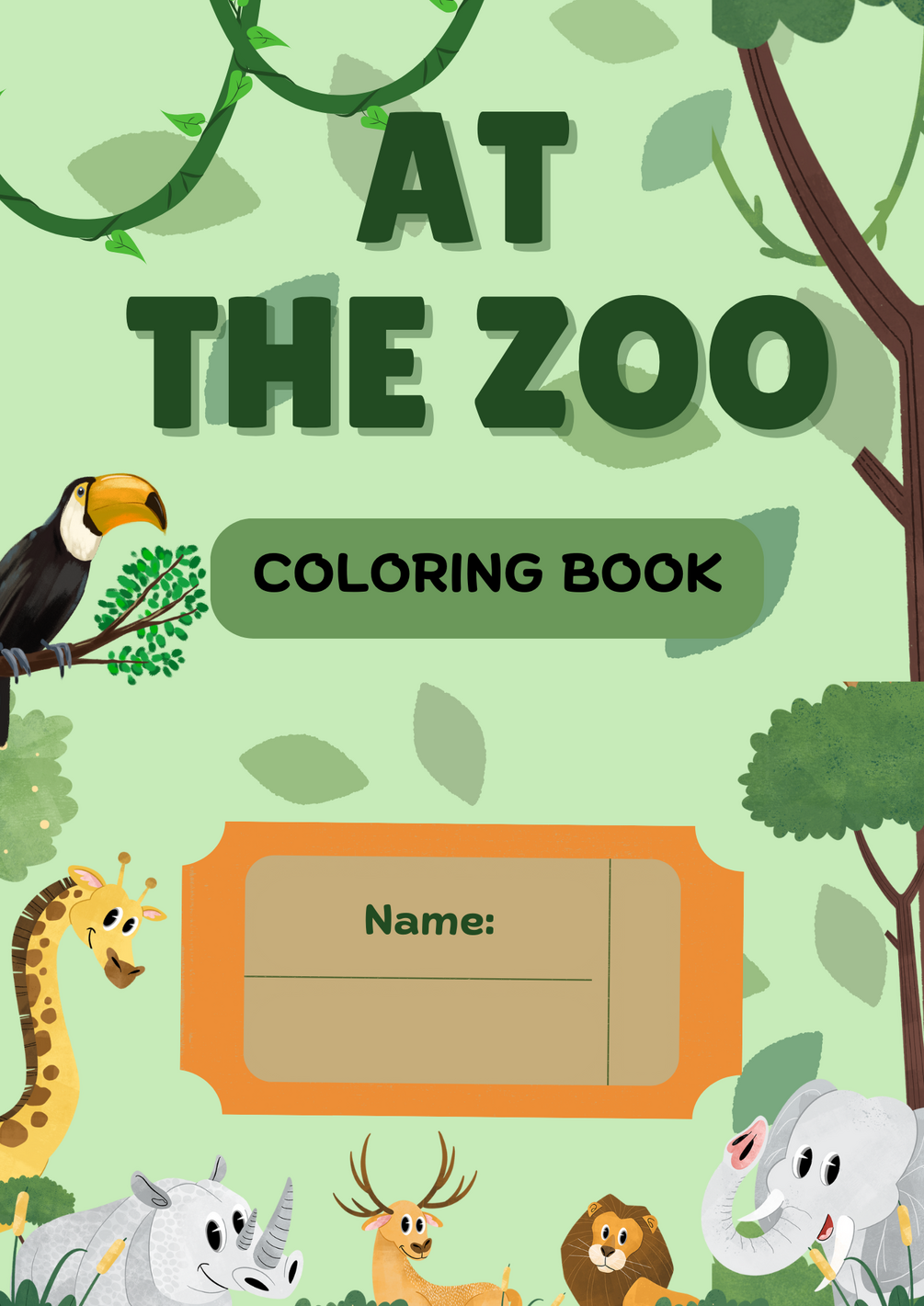 Coloring Book: At the Zoo