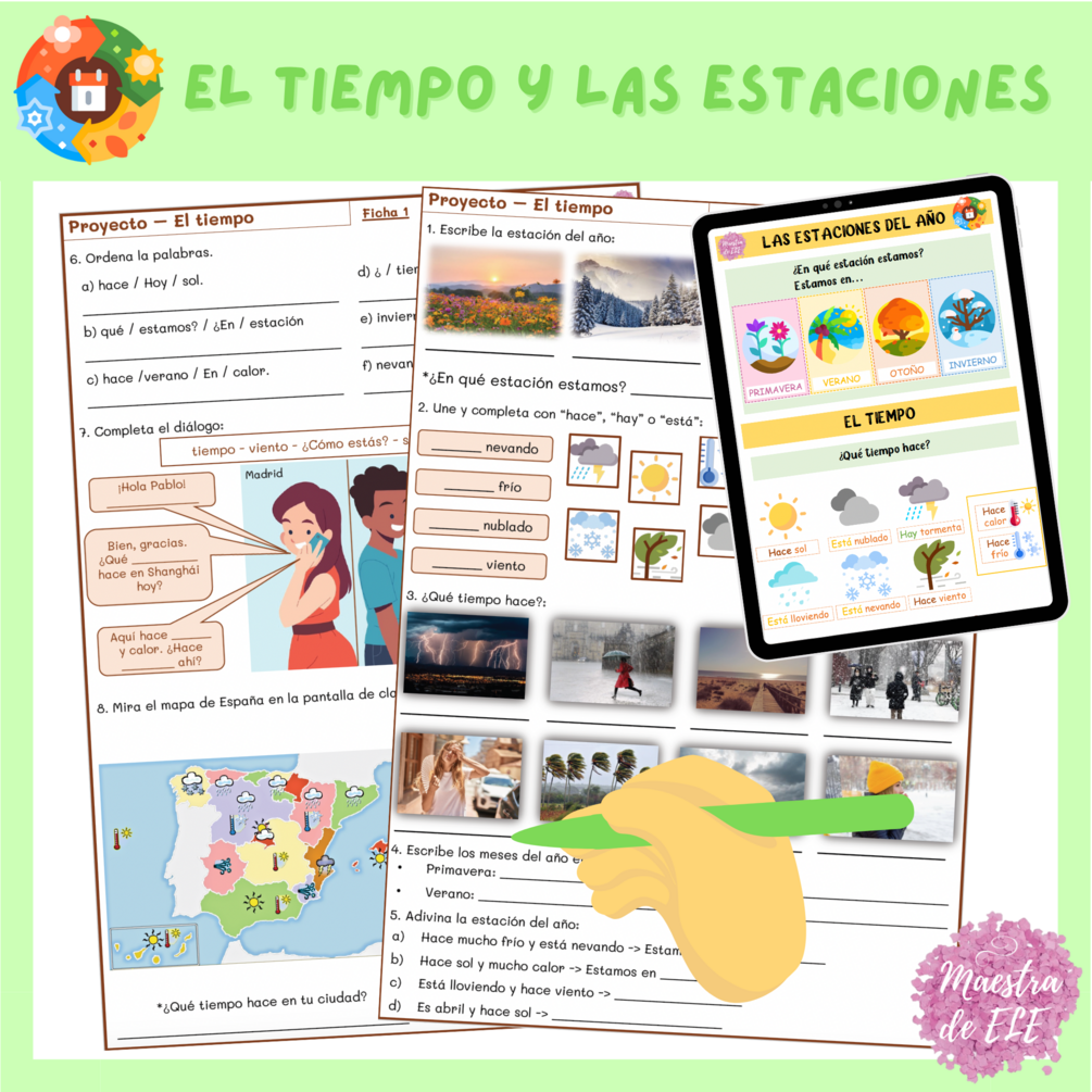 Infografía + ficha de actividades (Tiempo y estaciones)