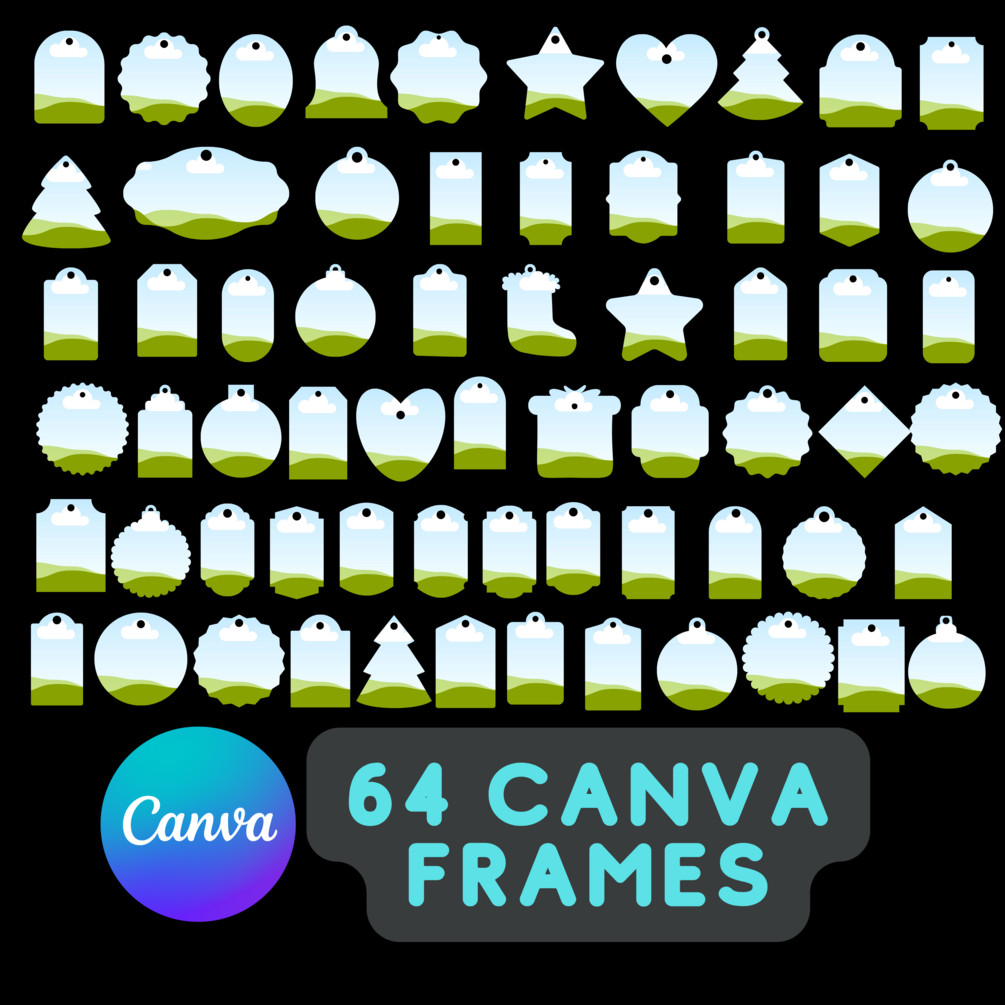 Customizable Canva Frames Tags Bundle: Digital Download, Editable Gift ...