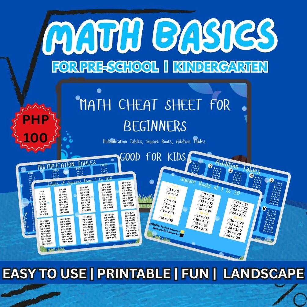 MATH BASICS FOR PRE-SCHOOLERS | KINDERGARTEN. A MATH CHEAT SHEET FOR BEGINNERS INCLUDES ...