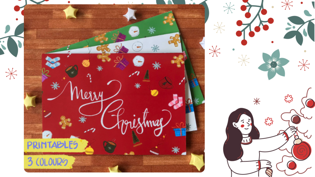 Joyful Christmas Printable Cards Pack - Festive Greetings and Holiday ...