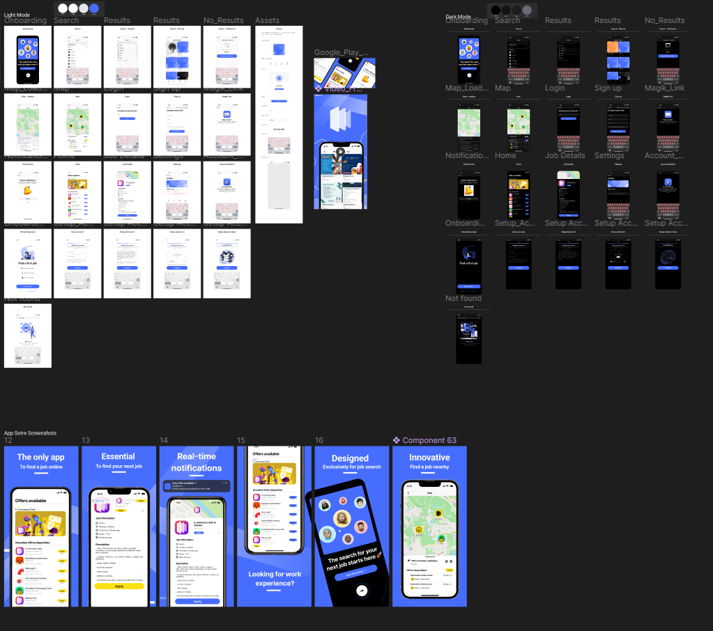 Job Finder App - Figma Template (45+ Screen, Dark/Light mode, App Store ...