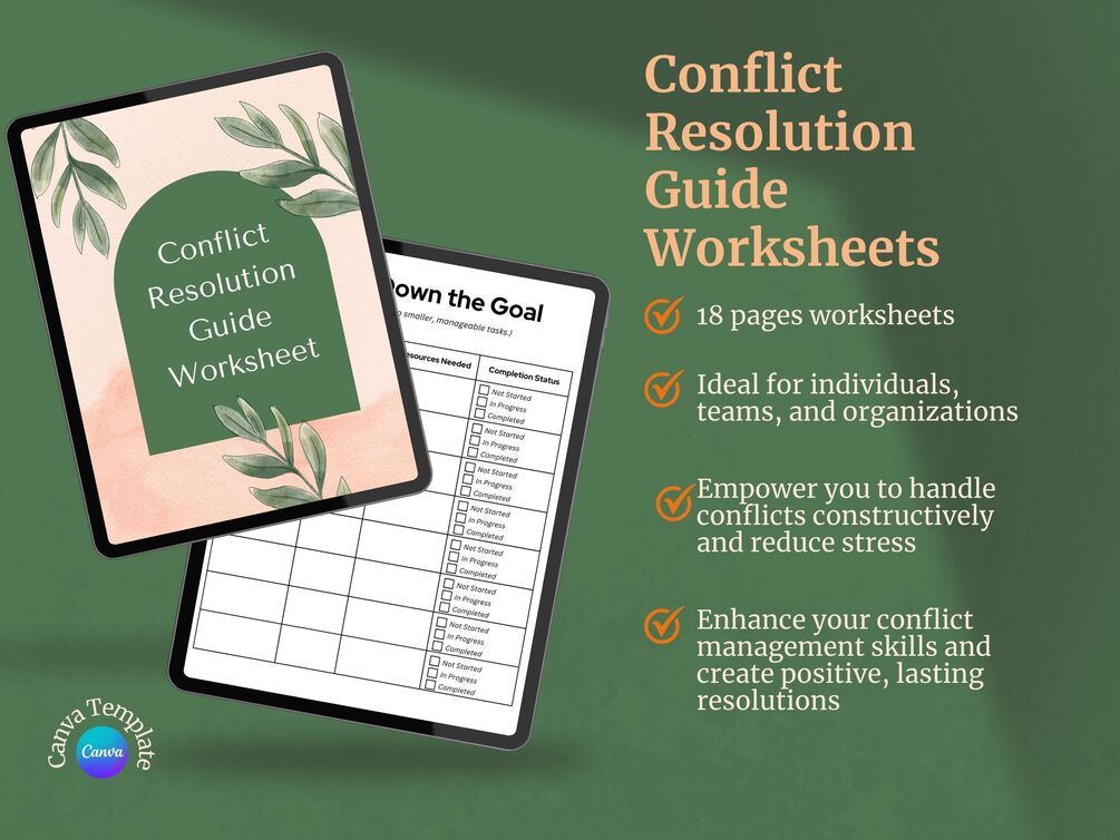 Conflict Resolution Guide Worksheets - Master the Art of Constructive ...