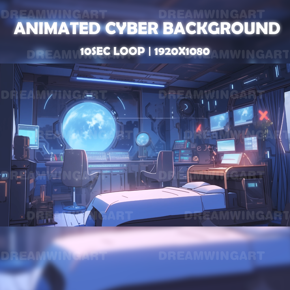 Cyber Animated Background | Vtuber Background | Vtuber Assets
