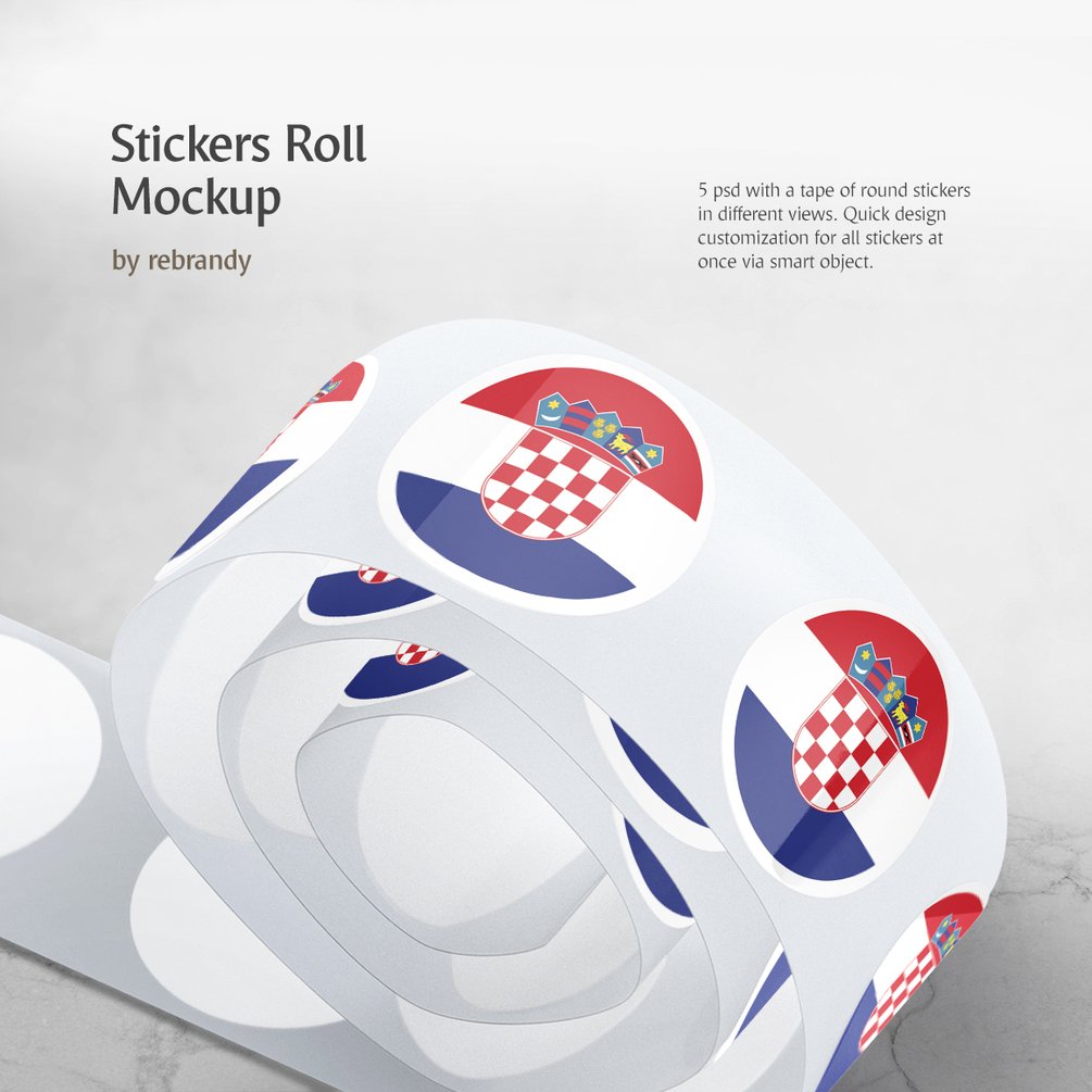 Stickers Roll Mockup