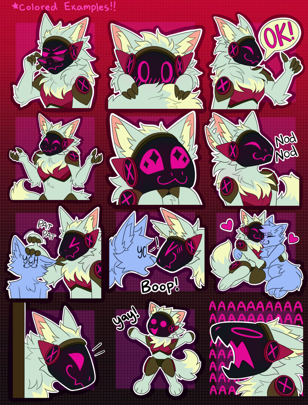 Digital Protogen Furry Emote/Sticker Bases (Pack 2)