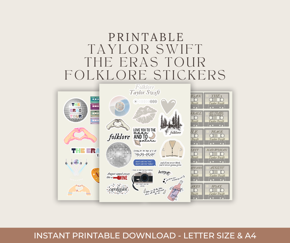 Taylor Swift The Eras Tour - Folklore Stickers