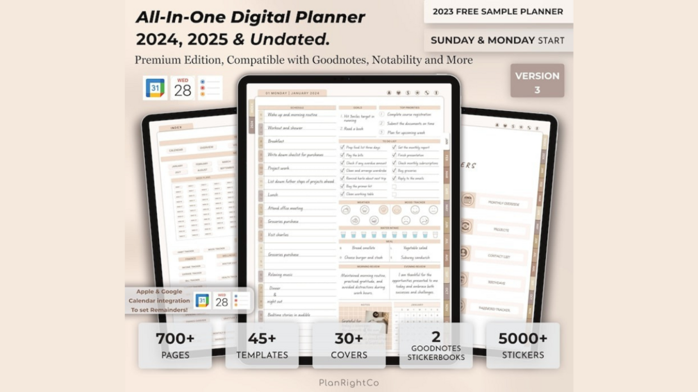 Digital Planner - GoodNotes, iPad, Notability | Daily, Weekly, Monthly ...