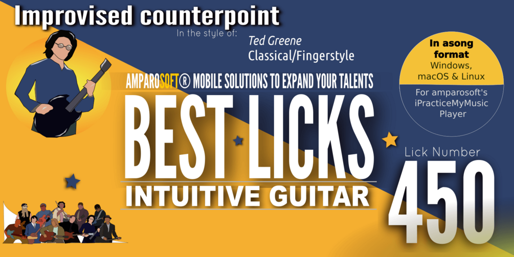 Lick 450 - Improvised counterpoint from "Best Licks - Intuitive Guitar" Series (.asong)