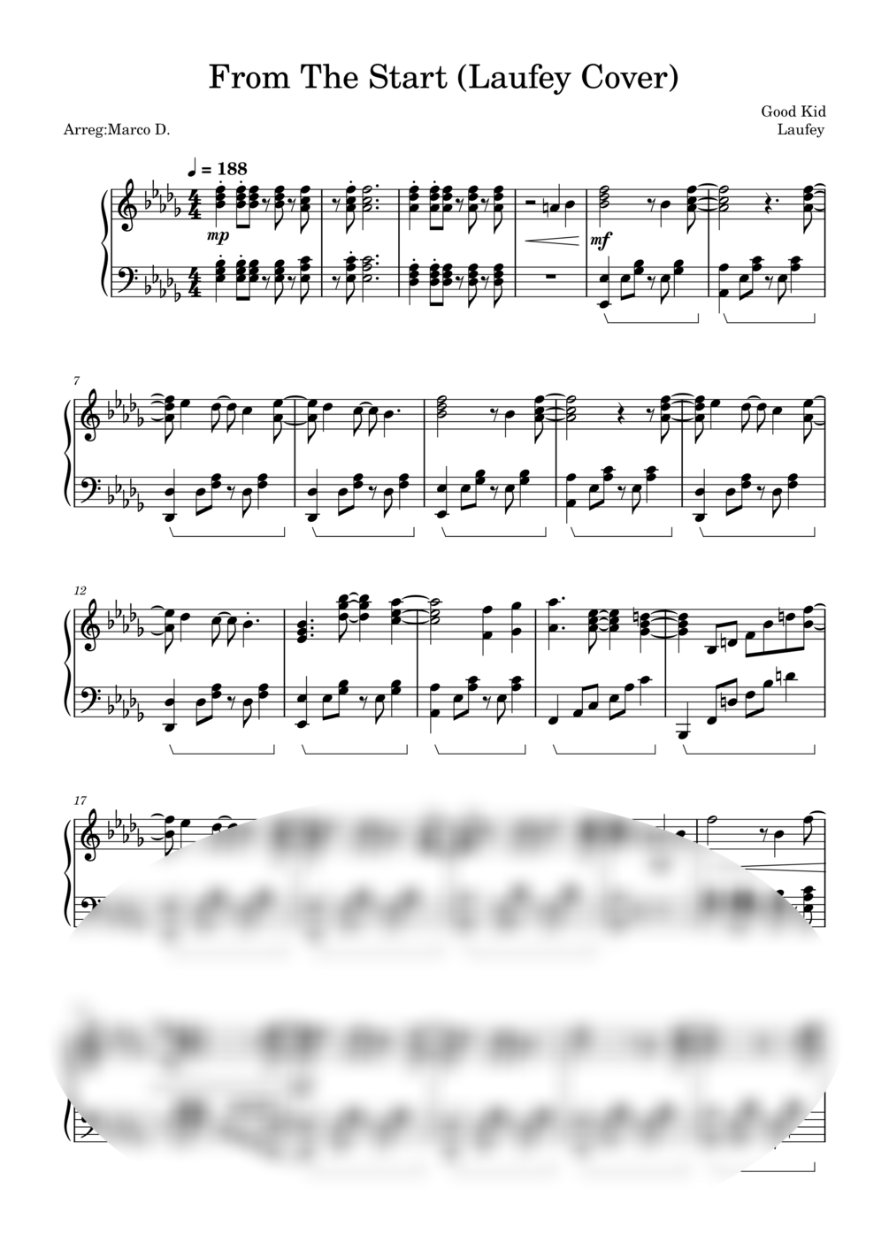 From The Start | Good Kid (Laufey Cover) SHEET + MIDI