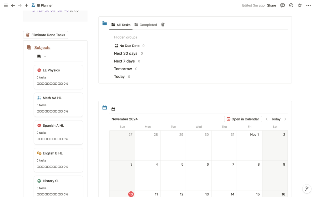 IB Planner Notion Template