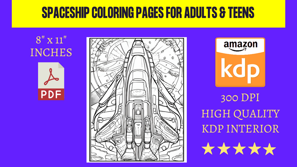 Spaceship Coloring Pages For Adults & Teens