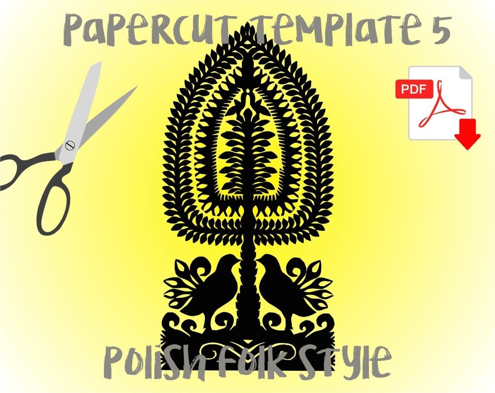 Papercut printable template from Poland / paper cut / folk art / paper ...