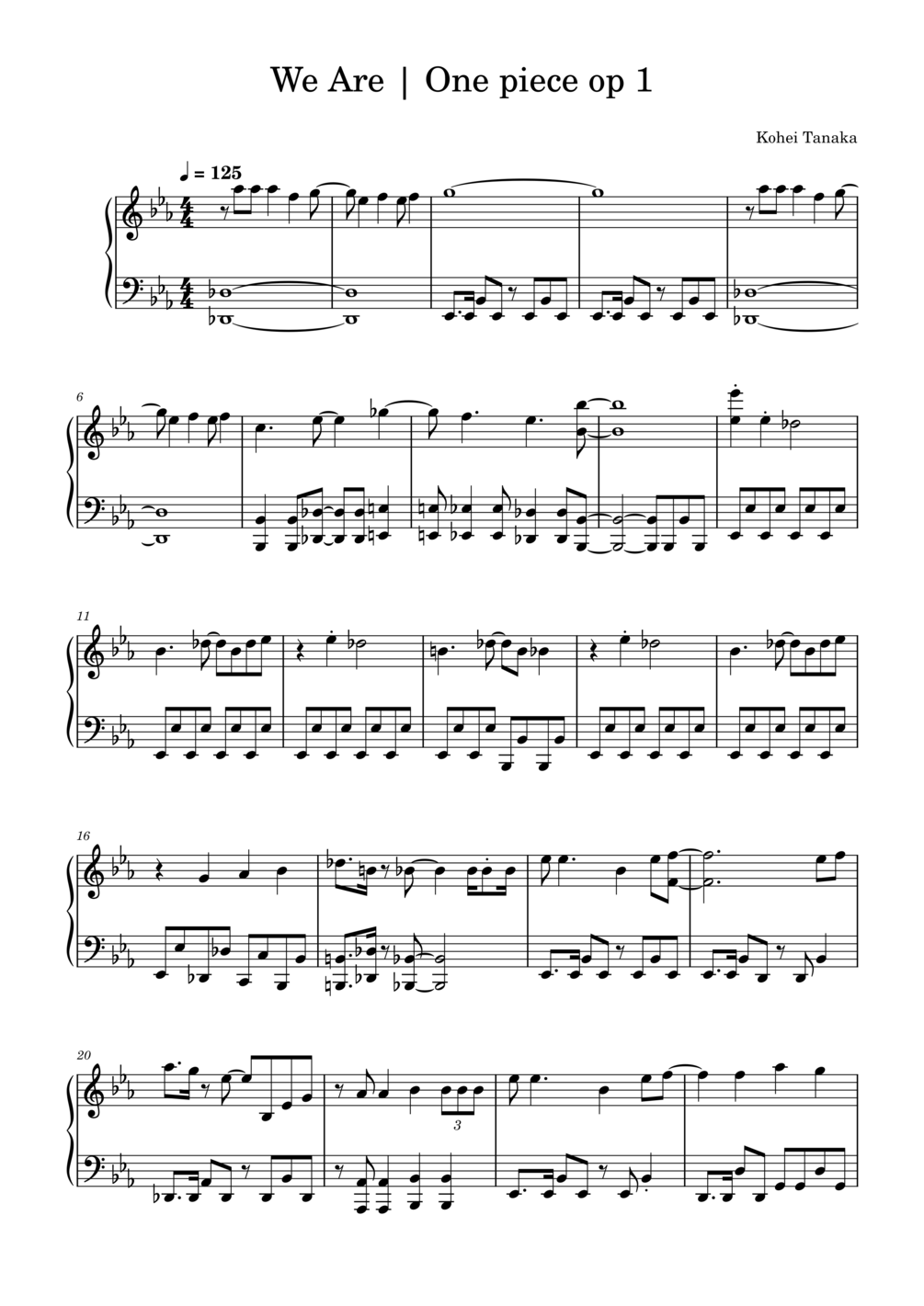 We Are | One piece op 1 SHEET + MIDI