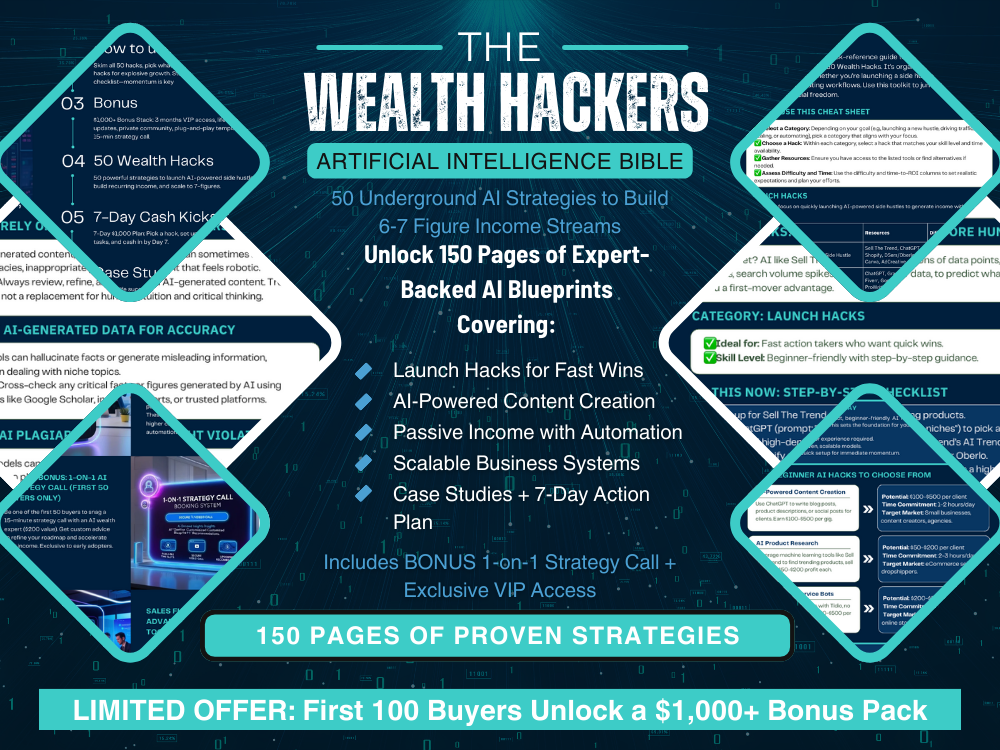 The Wealth Hackers AI Bible - 50 Undergound Strategies to Build a 7 ...